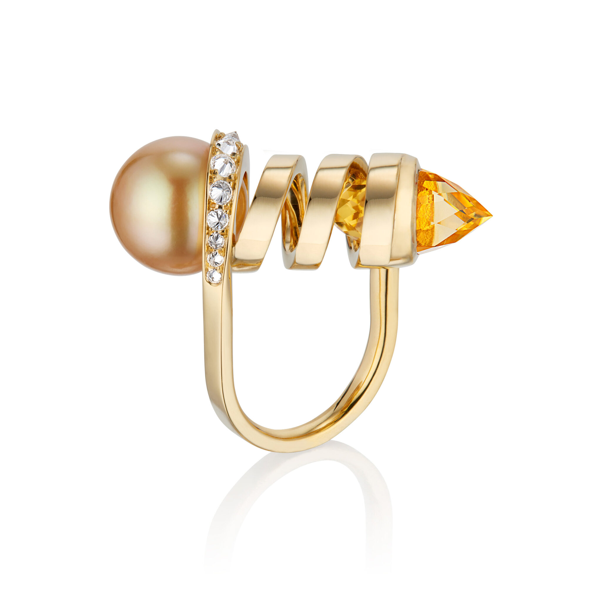 Bullet Stone Curl Ring – Renisis Wearable Art